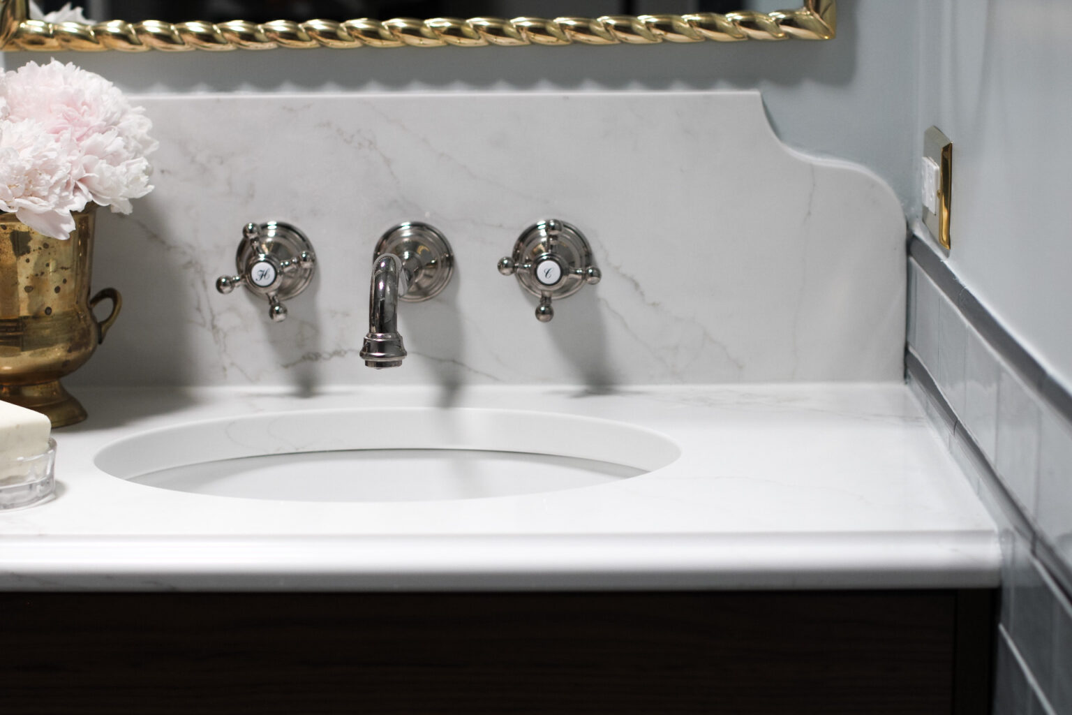 This custom bathroom vanity is an Ikea Godmorgon Hack! - House with Home