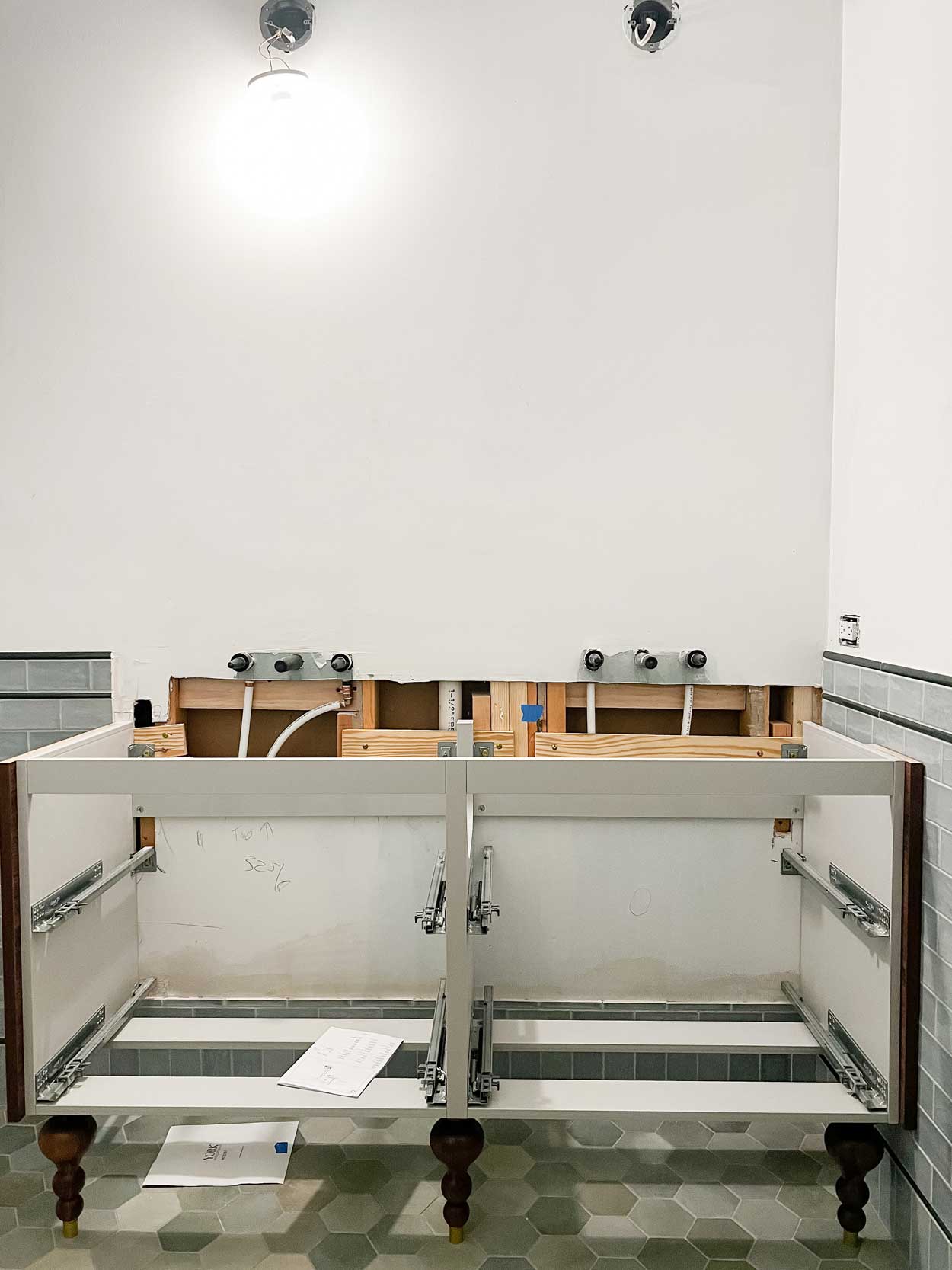 This custom bathroom vanity is an Ikea Godmorgon Hack! - House with Home