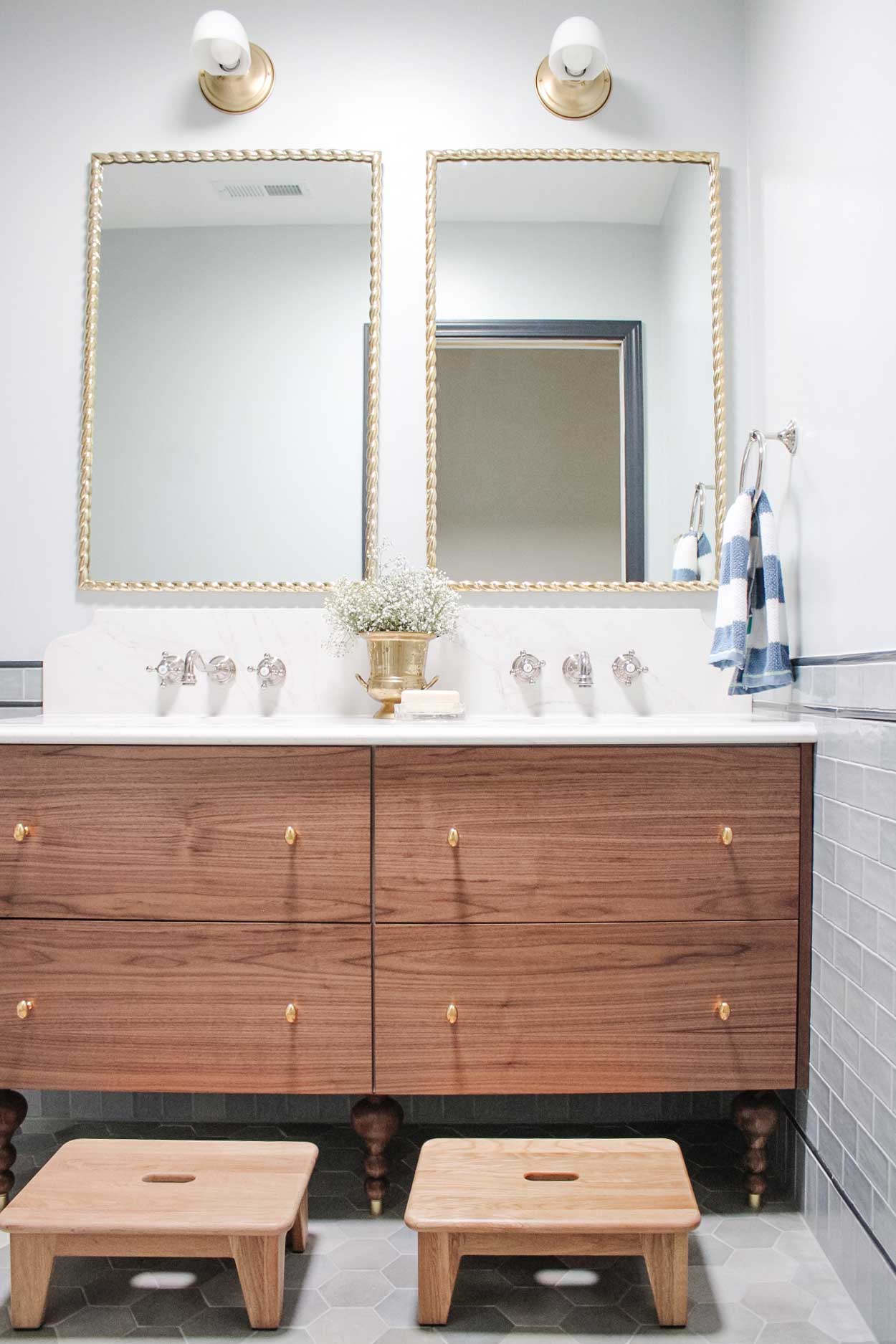 This custom bathroom vanity is an Ikea Godmorgon Hack! - House with Home